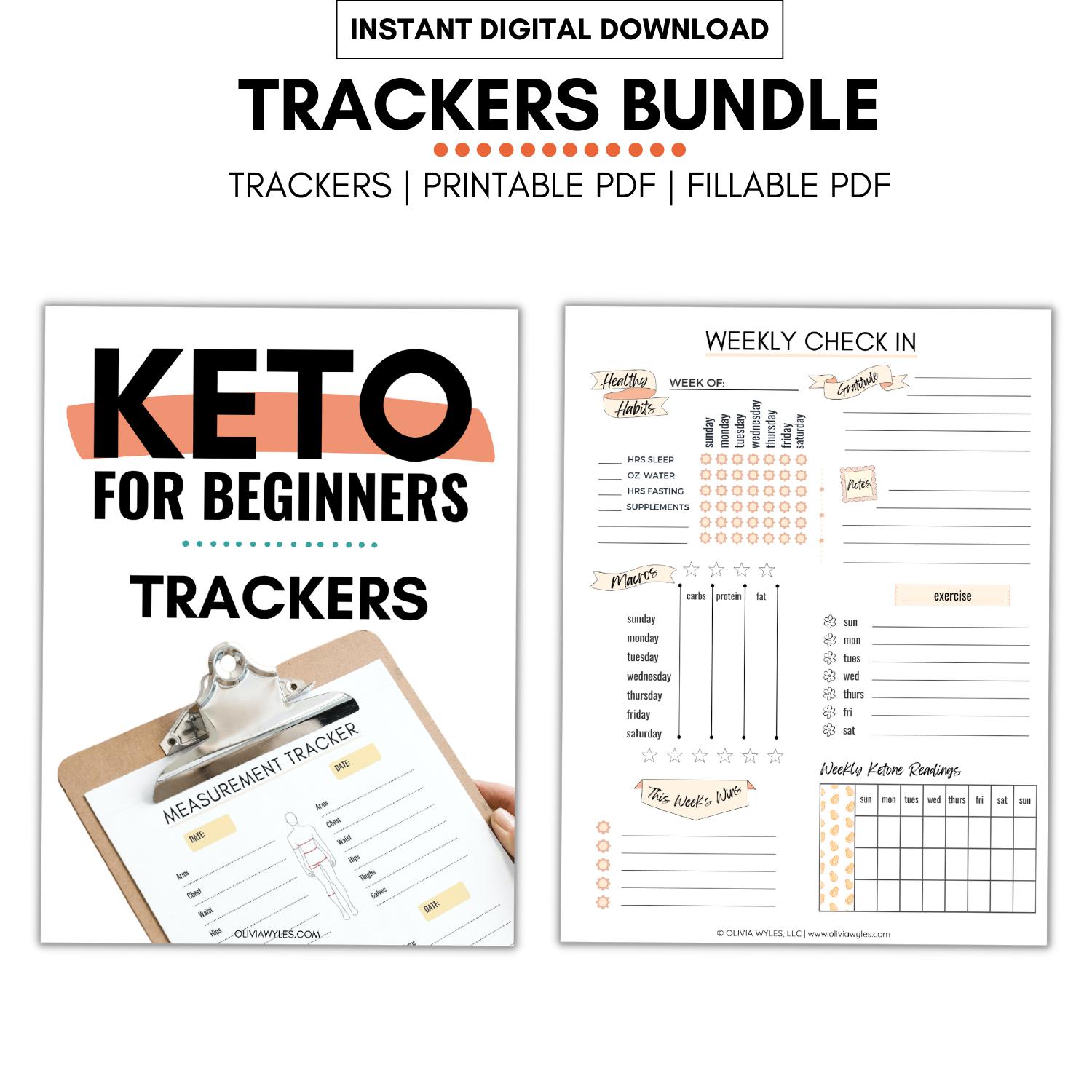 Keto for Beginners: Trackers | Printable & Digital PDFs