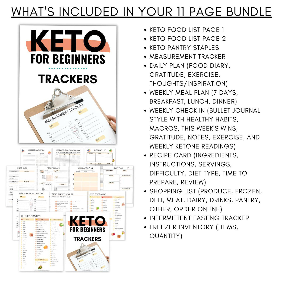 Keto for Beginners: Trackers | Printable & Digital PDFs